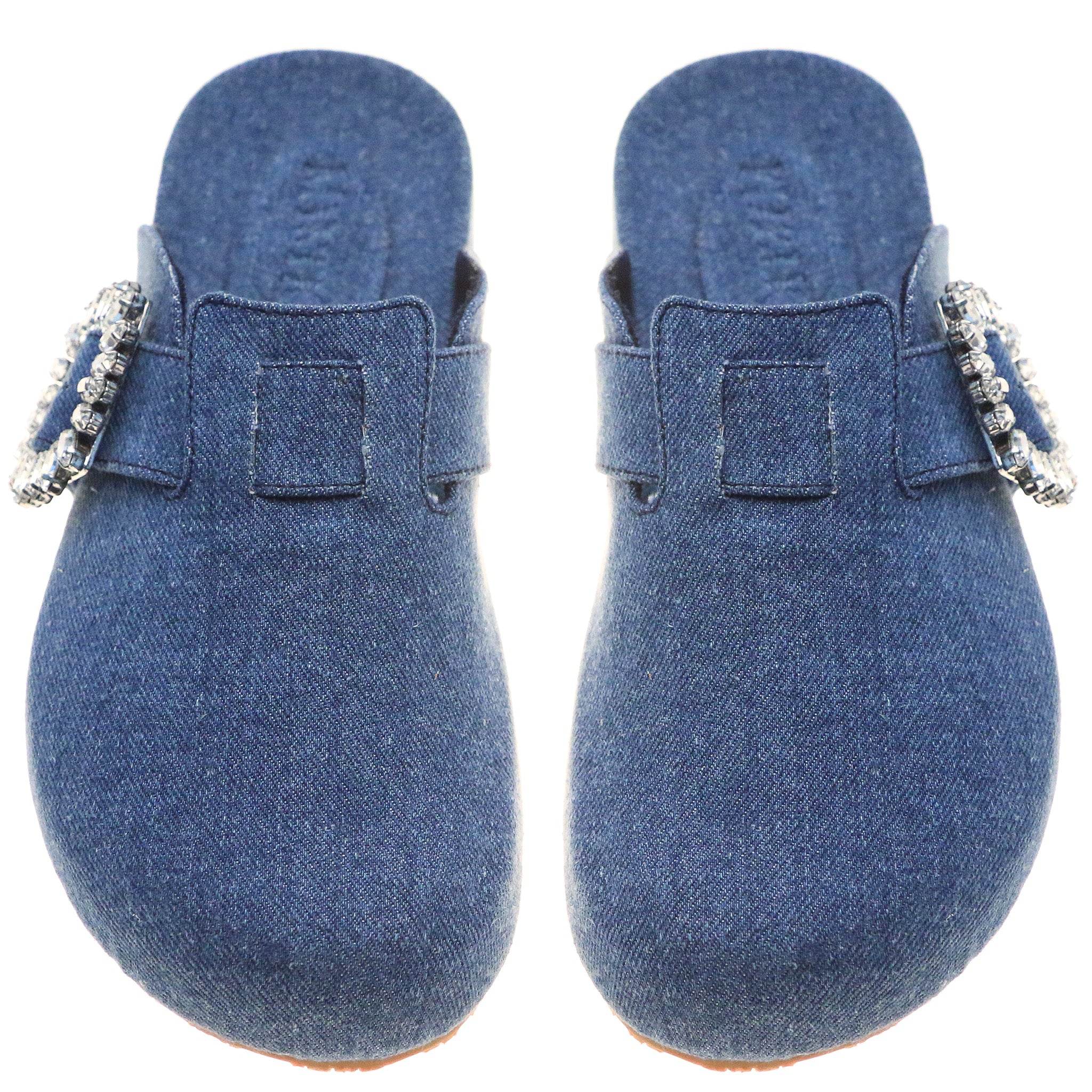 Arlington- Women's Embellished Denim Mule Slides | Mystique Sandals